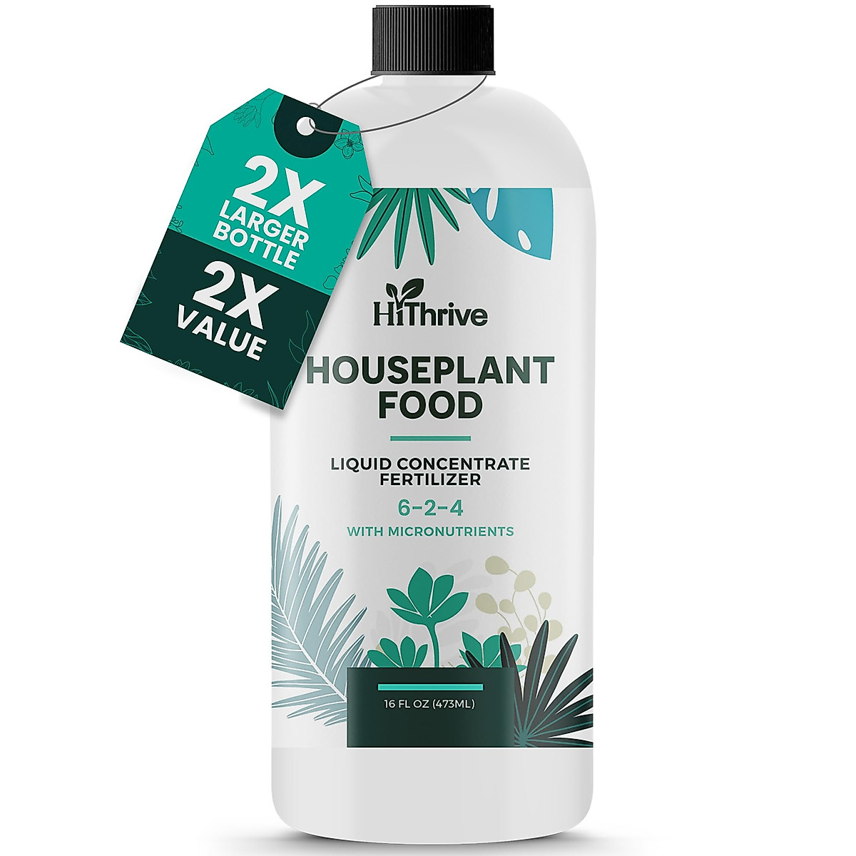 16oz Houseplant Fertilizer, All Purpose Indoor Plant Food - Makes 87+ Gallons, Indoor Plant Fertilizer for Fiddle Leaf Fig Tree, Pothos and More, 6-2-4 NPK, Concentrated Fertilizer for Indoor Plants