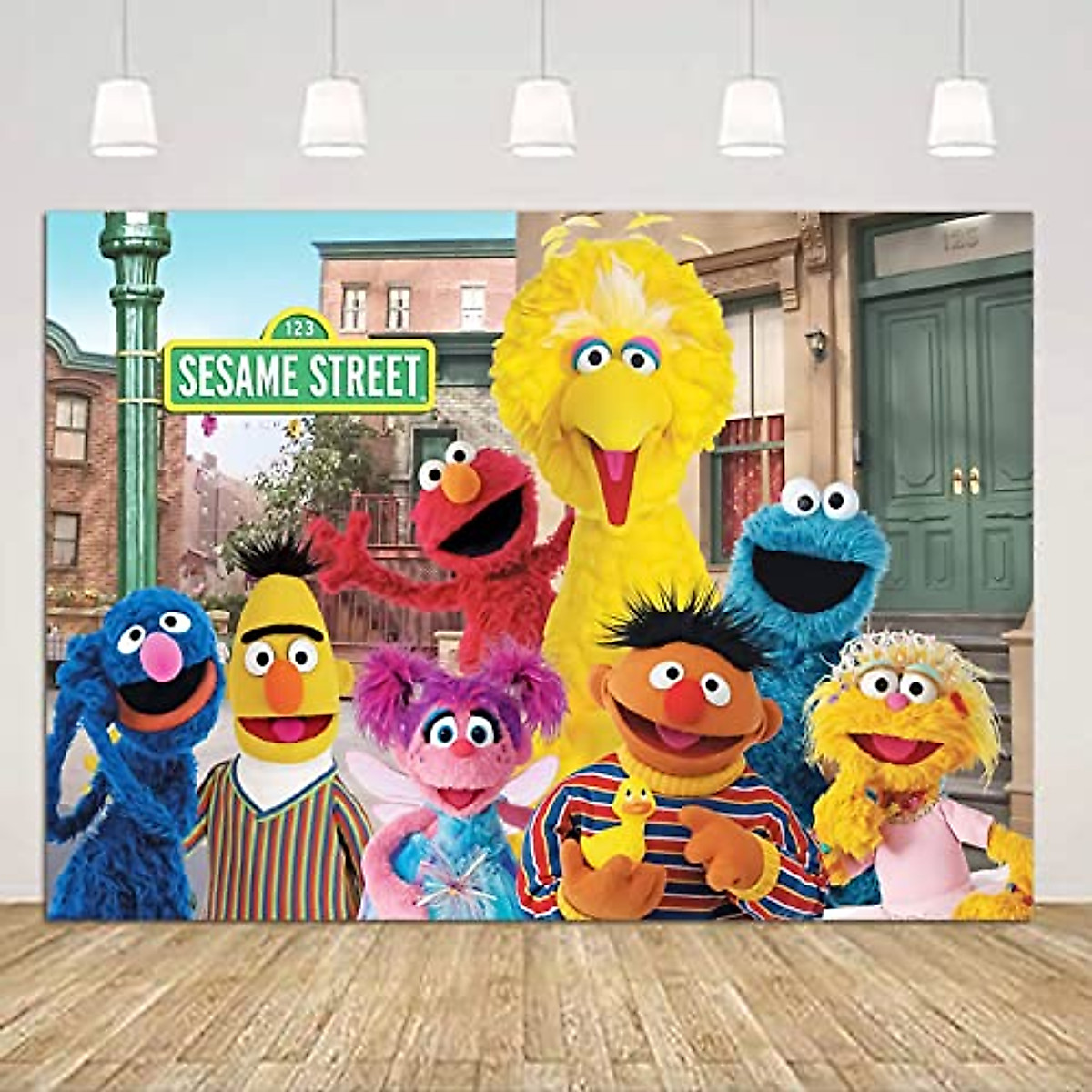 Cartoon Doll Animal Photo Background for Baby Children 1st 2nd Happy Birthday Party Banner Street Scene Photography Backdrop Baby Shower Cake Table Decor 5x3ft