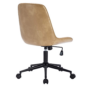 DUHOME Modern PU Leather Office Chair Desk Chair Swivel Computer Chair Dark Brown