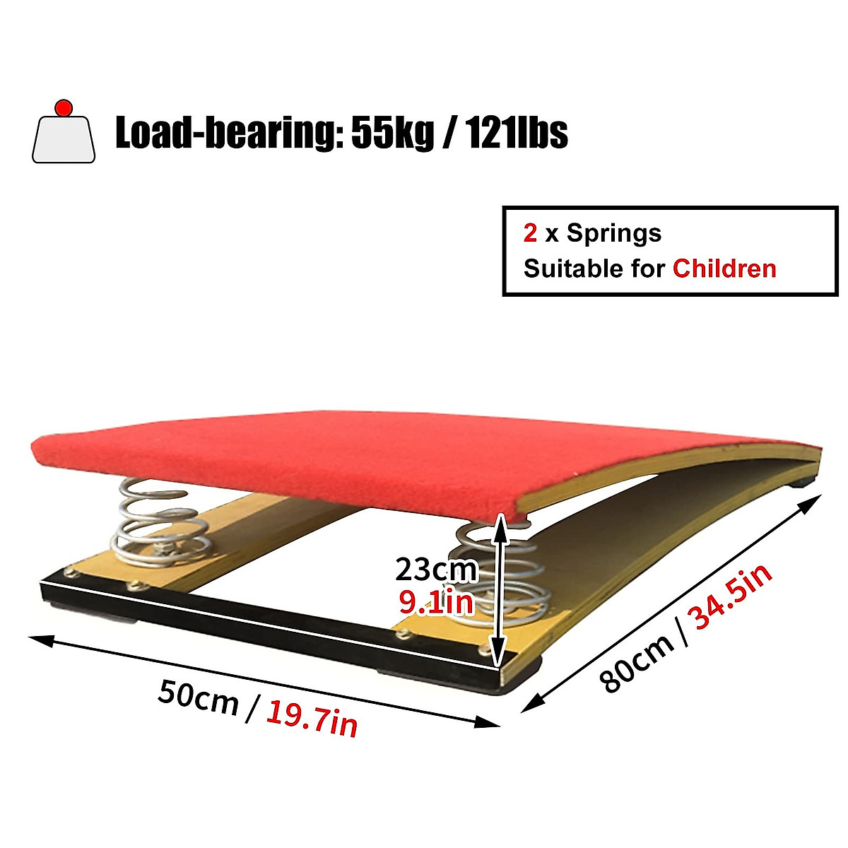 BIBOYA Gymnastics Springboard Vault Gymnastics Springboard for Kids, No Deformation Thickened Sport Equipment for School Training/Home, a Ramp for Kid's Toy Trucks