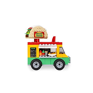 Brick Loot Taco Truck Toy Building Block Set with Spinning Street Sign, for Adults & Kids Age 6+, 100% Compatible with Lego and Other Major Brands, Custom-Designed Toy Building Set Model, 185 Pieces