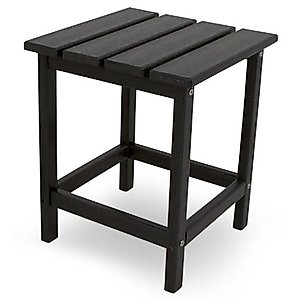 POLYWOOD ECT18BL Long Island 18" Side Table, Black