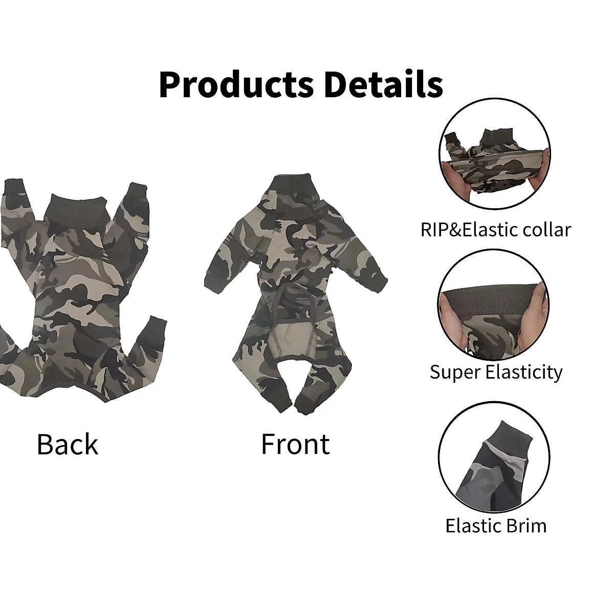 Xqpetlihai Dog Onesie Surgery Recovery Suit for Medium Large Dogs Recovery Shirt for Abdominal Wounds or Skin Diseases Bodysuit Dogs Pajamas(XL,C)