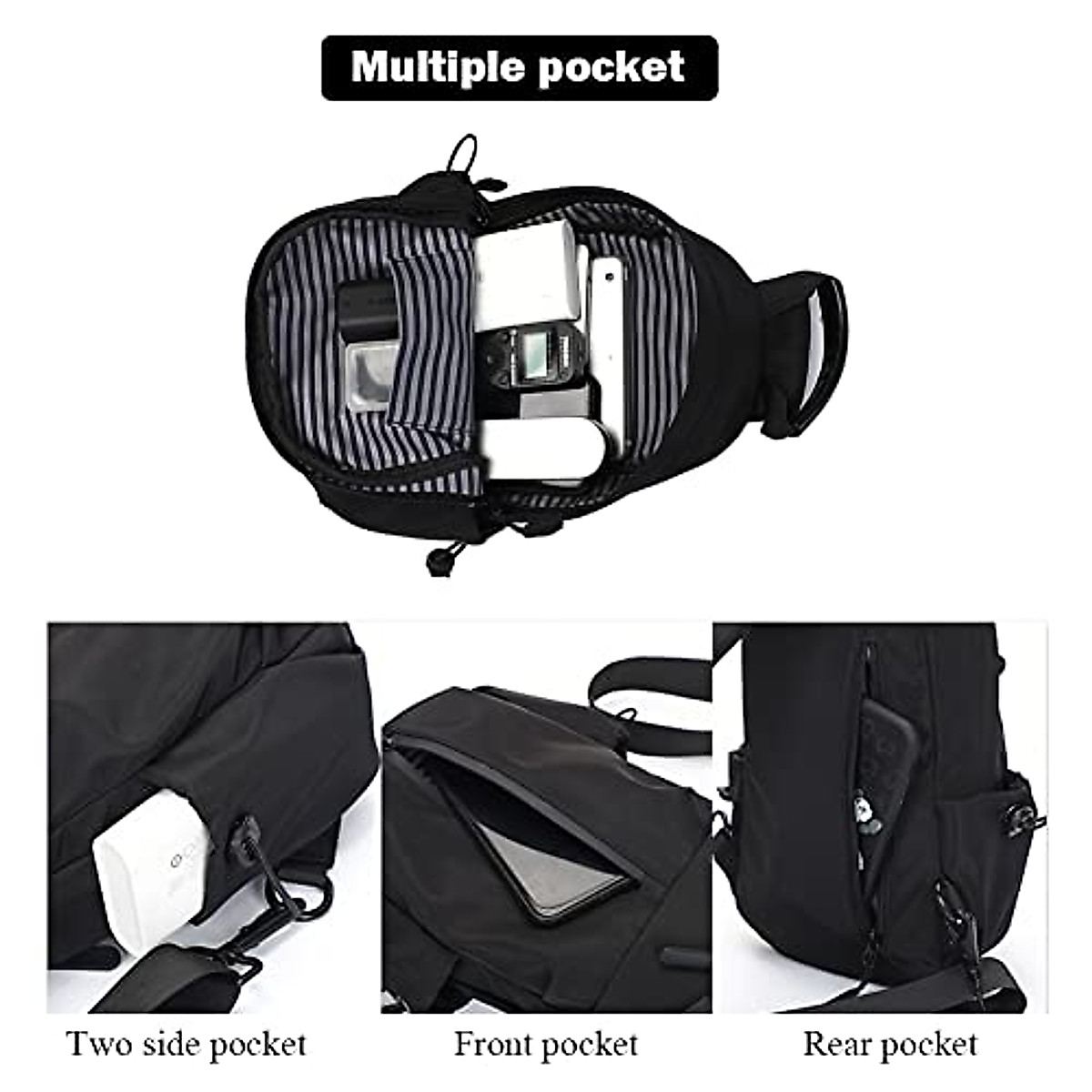Honebear Crossbody Sling Backpack Sling Bag Sling Crossbody Backpack Shoulder Bag for Men Women, Lightweight One Strap Backpack Sling Bag