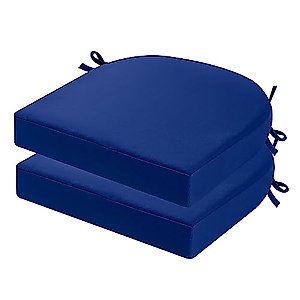 idee-home Outdoor Chair Cushions Set, Thick 3" Outdoor Seat Cushions Patio Furniture Waterproof with Ties, Dining Pads