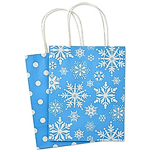 Hallmark 9" Medium Holiday Gift Bag Assortment (Pack of 12, Solids and Prints in Red, Green, Blue) Paper Gift Bags with Christmas Trees, Stripes, Polka Dots