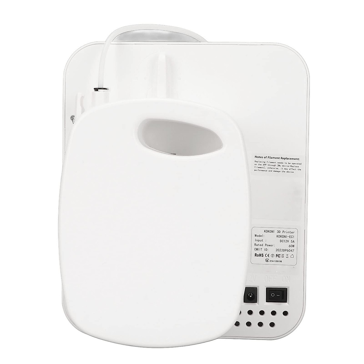 3D Printer, White High, Portable Intelligent APP Control, Small 3D Printer for Beginners (US Plug)