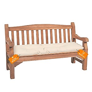 NVAZN Large Tufted Bench Cushions -36”x14”x 4”- Indoor or Outdoor Furniture Seat Cushion - Water, UV & Stain-Resistant - Porch Furniture Cushion - Beige