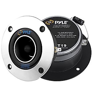 PYLE-PRO 1”Car Audio Speaker Tweeter -300 Watt High Power Super Titanium Tweeter System w/ 3.75 Inch Aluminum Bullet Horn,2kHz-25 kHz Frequency, 98 dB, 4-8 Ohm, Heavy Duty 20 oz Magnet -PDBT19 (Pair)