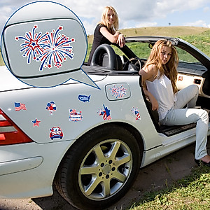 Whaline 13Pieces Independence Day Refrigerator Magnets Patriotic July 4th Gnomes USA Flag Decorative Fridge Magnetic Stickers for Fridge Metal Door Mailbox Locker Office Cabinets Decor