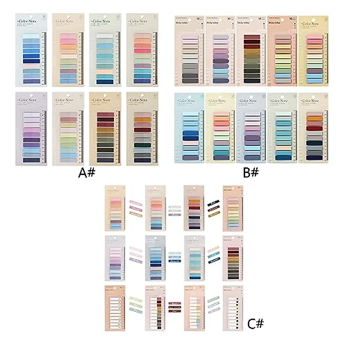 Thereisno 1600/2000/2400 Pieces Writable Morandi Sticky Tabs Repositionable Color Page Marker Sticky-Notes Tabs,Sticky Tabs Book Tabs 1 Set of Sticky Indexes Tabs