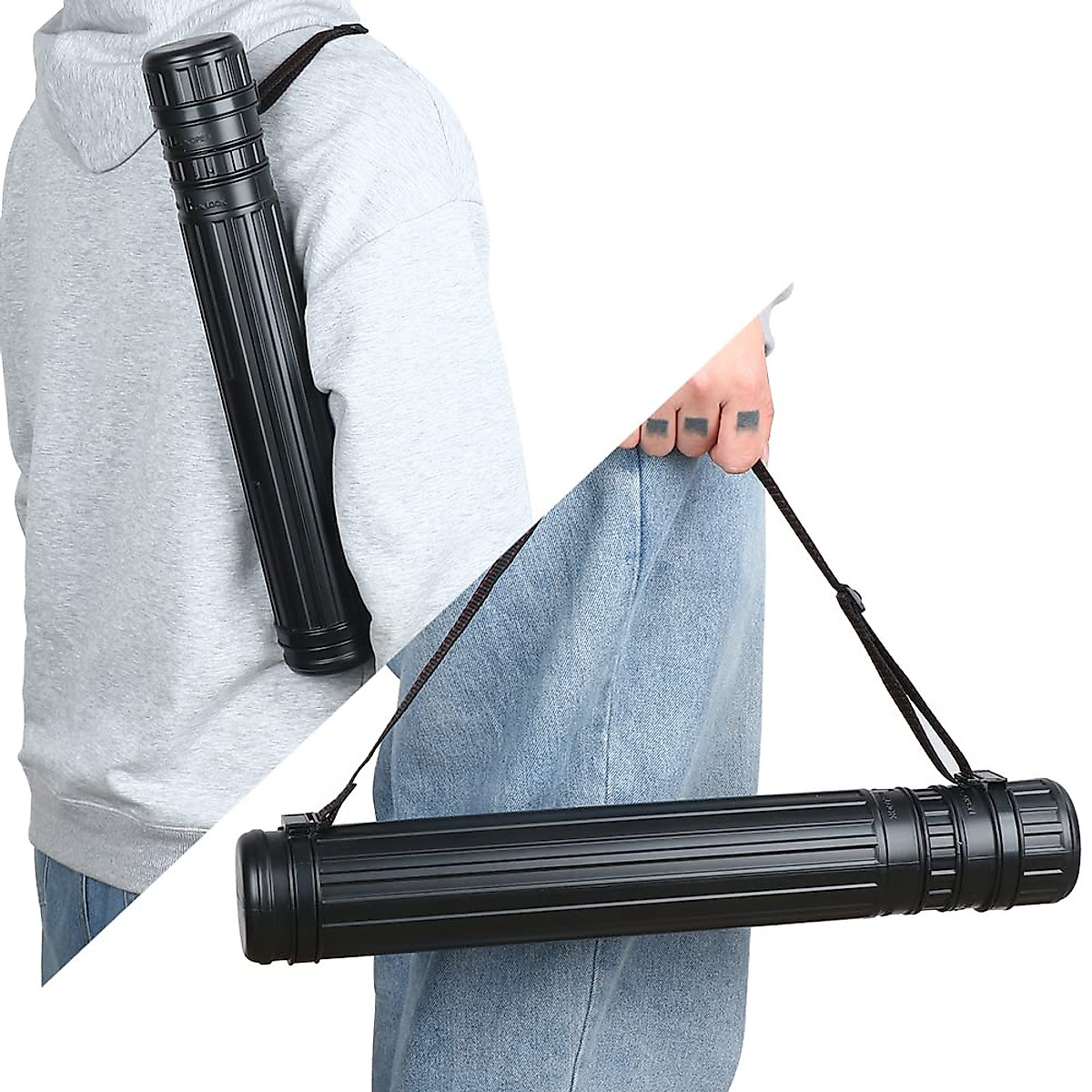 TRANSON Small Poster Tube Storage 17“ to 27” Extendable for Documents Blueprints Artworks Scrolls