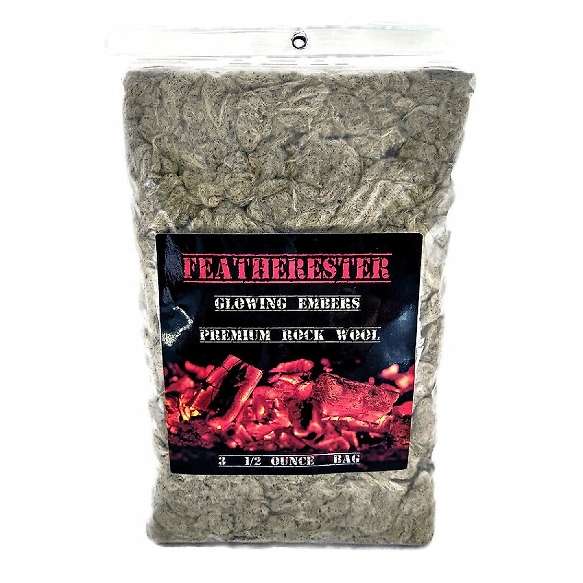 Gas Fireplace Logs ~ Glowing Ember's ~ Premium Rock Wool ~ 3 1/2 Ounces ~ Convenient Storage Hanging Hole ~ Vented Natural Gas Or Liquid Propane Fuels Friendly