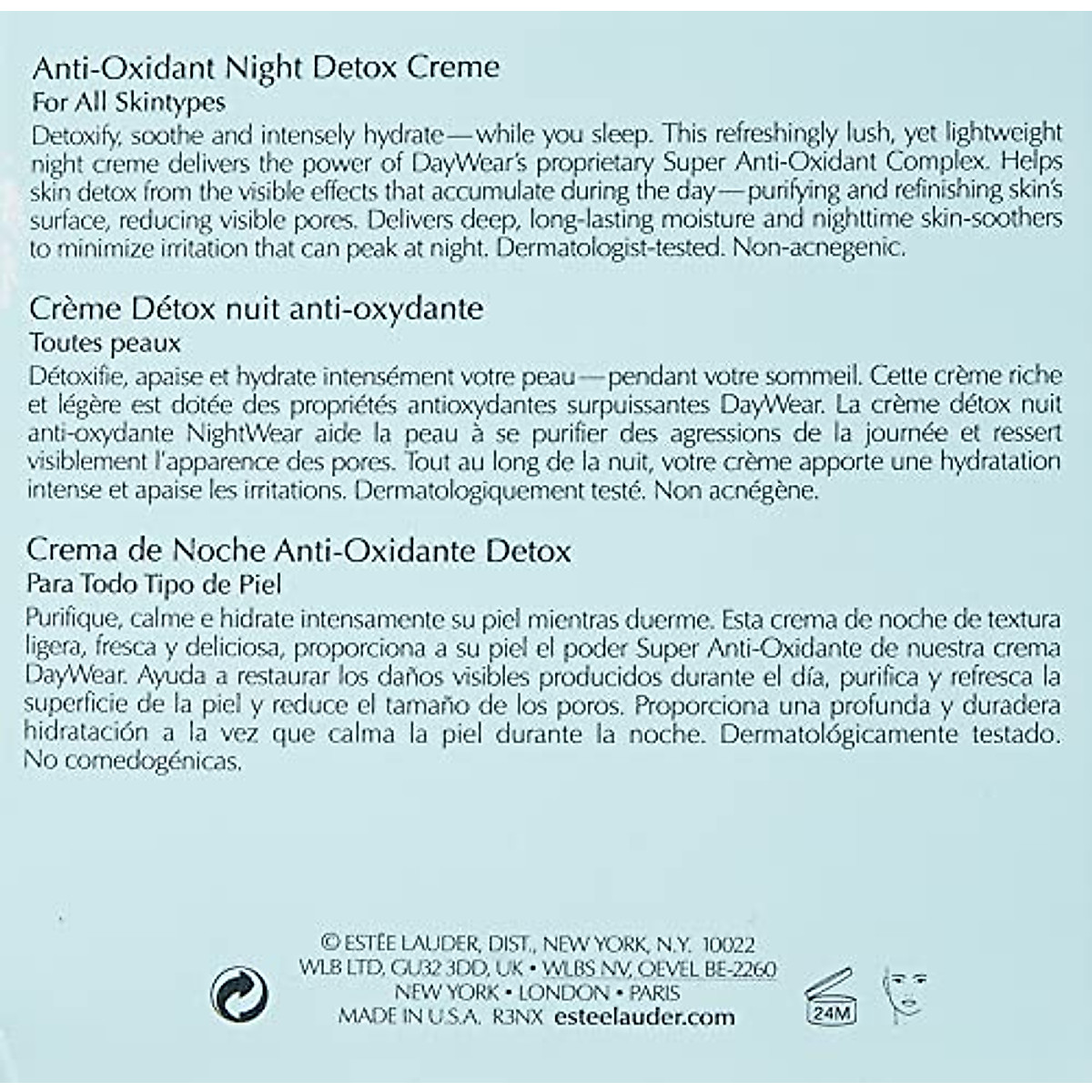 Estee Lauder Women's Nightwear Plus Anti-Oxidant Night Detox Creme, All Skin Types,1.7 Ounce (Pack of 1)