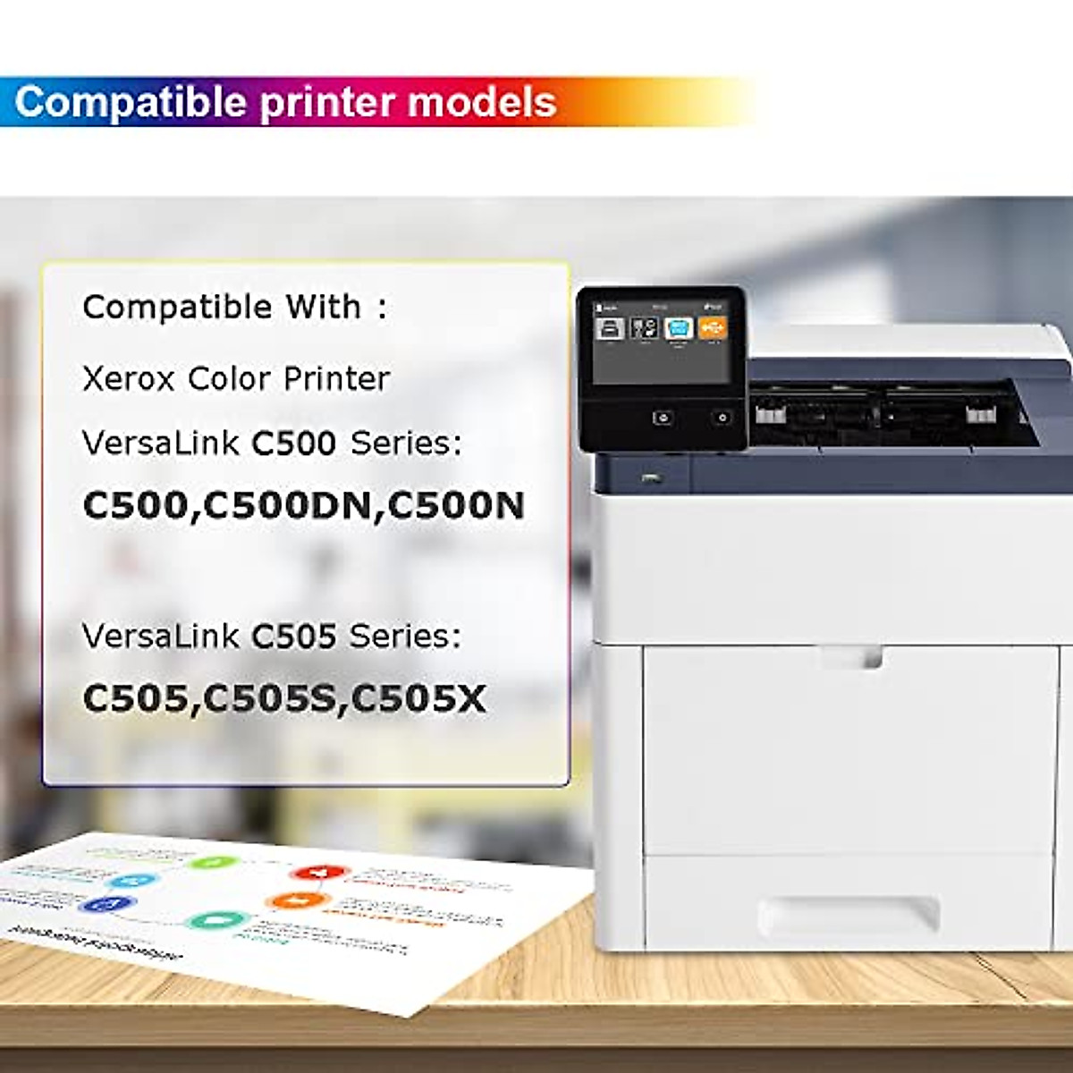 CHENPHON Remanufactured Xerox VersaLink C500 C505 Toner Cartridge Replacement for Xerox 106R03862 106R03863 106R03864 106R03865 for Xerox C500 C500N C500DN C505 C505S C505X Printer (KCMY 4-Pack)