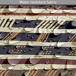 Ambesonne Abstract Fabric by The Yard Ethnic Style Geometric Forms Striped Pattern on Bold Earth Tones Decorative Material for Modern Farmhouse Decor Upholstery and Home Accents 1 Yard Orange Cream