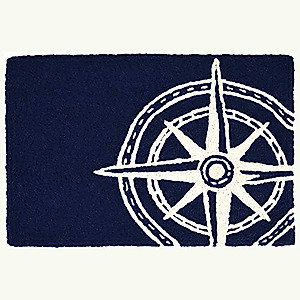 Navy Compass 20 x 30 Jellybean Accent Rug