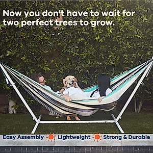 Yellow Leaf Hammocks - 550 lb. Capacity Portable Hammock Stand, 9 Feet Long - Compatible with Our Double and Family Size Hammocks - Color: White