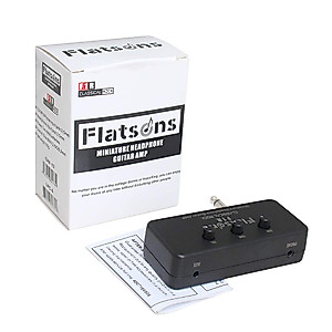 Flatsons Guitar Headphone Amplifier Miniature electric guitar amp Classic Rock Effect 3.5mm Headphone Jack Protable Mini Amp Black F1R