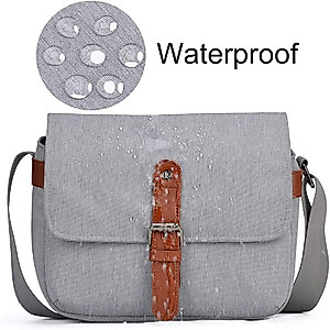 CADeN Compact Camera Shoulder Bag Case Compatible for Nikon, Canon, Sony SLR/DSLR Mirrorless Cameras and Lenses Waterproof Gray