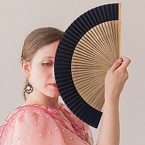 JYSILIYH ﻿Folding Hand Fan for Women,Hand Held Fan for Women Foldable,FChinese Japanese Vintage Hand Held Bamboo Silk Folding Fans Hand Fan for for Dance Music Festival Wedding Church Decoration