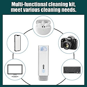 7-in-1 Airpod Cleaner Kit - Laptop Cleaner - Keyboard Cleaner kit, Portable Multifunctional Cleaning Tool for PC Monitor/Earbud/Cell Phone/Laptop/Computer/Bluetooth Earphones (Blue)