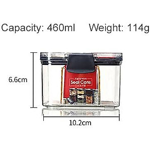 S&M Airtight Food Storage Containers Set with Lids[5 Pack] for Kitchen & Pantry Organization, BPA Free Plastic Clear Canisters for Cereal Flour Sugar Dry Food, Dishwasher Safe (Black)