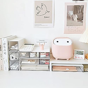 ICCGBHGO Desk Organizer, Plastic Desk Storage Organizer Office Stackable Storage Drawer, Desktop Table Craft Art Supply Organization and Accessories Caddy for Bathroom Home Dorm Office