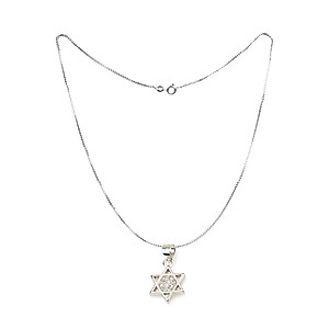 Star of David Necklace for Women, 925 Sterling Silver Pendant with small Jewish Star Symbol, Israeli Made Hebrew Israelite Jewelry Kabbalah Blessing Jewish Jewelry for Women Holy Land Gifts (yp6167)