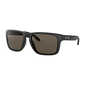 Oakley Holbrook Sunglasses (Matte Black Frame, Warm Grey Lens) with Lens Cleaning Kit and Country Flag Microbag
