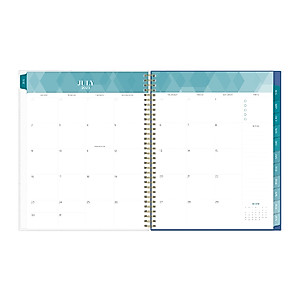 2023-2024 Blue Sky™ Inkwell Press Whirlwind Frosted Polypropylene Horizontal Weekly/Monthly Flex Academic Planning Calendar, 8-1/2" x 11", July 2023 to June 2024, 142398