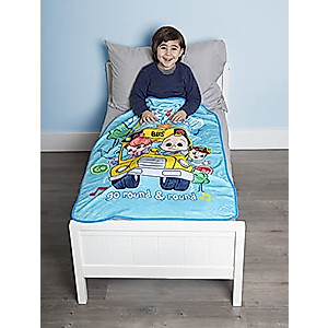 CoComelon Musical Warm, Plush, Throw Blanket That Plays The Theme Song - Extra Cozy and Comfy for Your Toddler, Blue