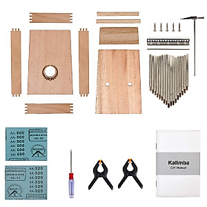 Kalimba DIY Kit 17 Key Make Your Own Kit with Manual Tools Tuner Hammer (MI2771)