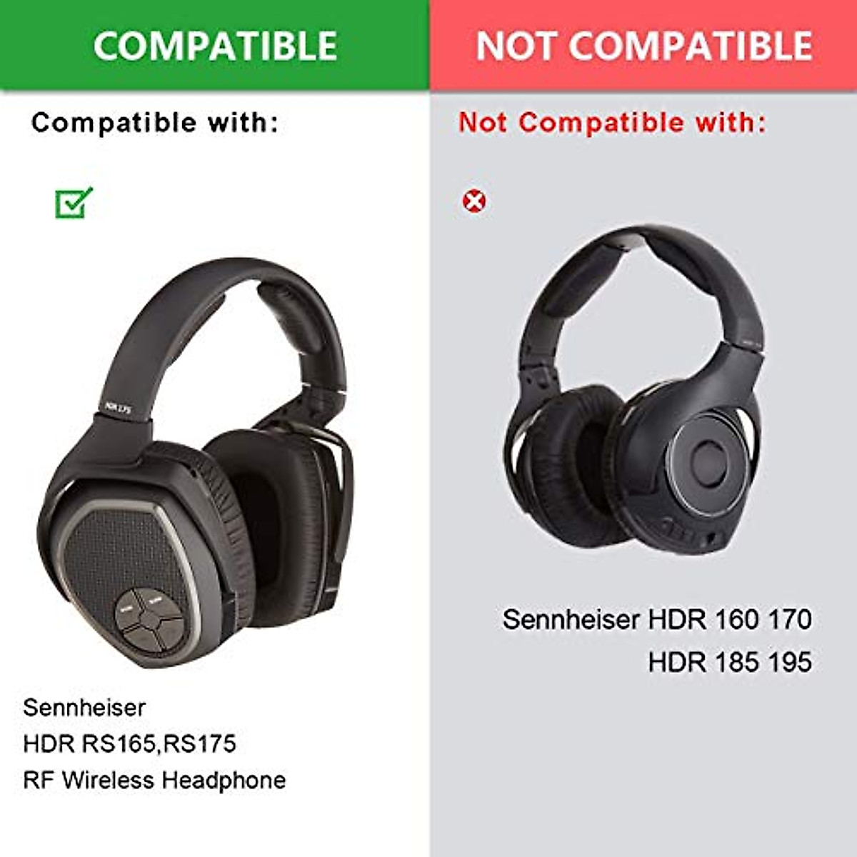 Defean HDR165 HDR175 Replacement Headband Cushion Foam Compatible with Sennheiser HDR RS165,RS175 RF Wireless Headphone