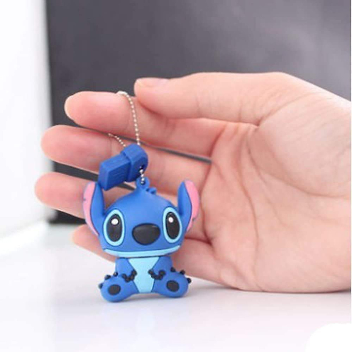 Novelty Stitch Blue Shape Design 64GB USB 2.0 Flash Drive Cute Memory Stick Stitch Keychains Thumb Drive Data Storage Pendrive Cartoon Jump Drive Gift…