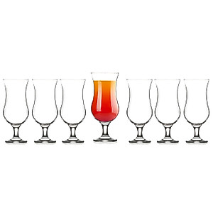 Tigerchef Heavy Duty, Professional Grade Glasses. Dishwasher safe. Serve Drinks, Liquor, Wine, Alcohol, Beer, Shots, Cocktails, Margarita, Water, Desserts. (Hurricane 15.5 Oz, 6)
