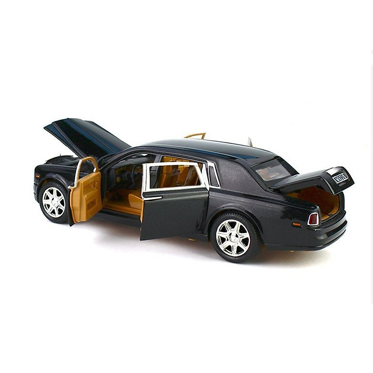 Greshare Model car, 1:24 Rolls-Royce Phantom Diecast Sound & Light & Pull Back Model Toy Car Black New in Box