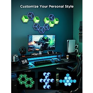 Govee Glide Hexagon Light Panels Ultra, 3D Wall Lights with DIY Program, RGBIC LED Gaming Lights for Wall, LED Lights for Gaming Setup with 129 Lamp Beads, Works with Alexa, 10 Pack, Meteor Gray