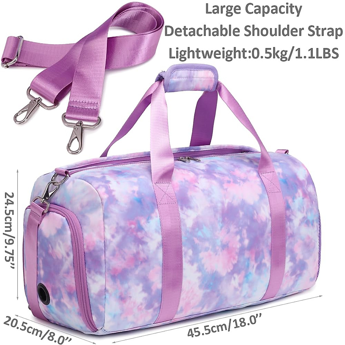 Dance Bag for Girls Princess Sports Duffle Bag for Girls Overnight Travel Duffel for Girls Ballet Bag with Shoes Compartment Water Resistant