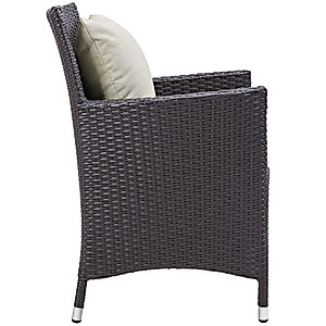 Modway Convene 9-pc Outdoor Patio Dining Set with Washable Cushion Covers in Espresso Beige