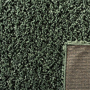 SAFAVIEH August Shag Collection 5'3" x 7'6" Green AUG200Y Solid Non-Shedding Living Room Bedroom Dining Room Entryway Plush 1.5-inch Thick Area Rug