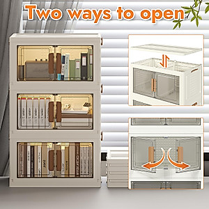 NLDD Storage Bins with Lids,78 Quart Plastic Bins with Lids,Large Closet Organizers, 3 Packs Collapsible Storage Bins with Wheels,Double Door Stackable Bins for Clothes,Home