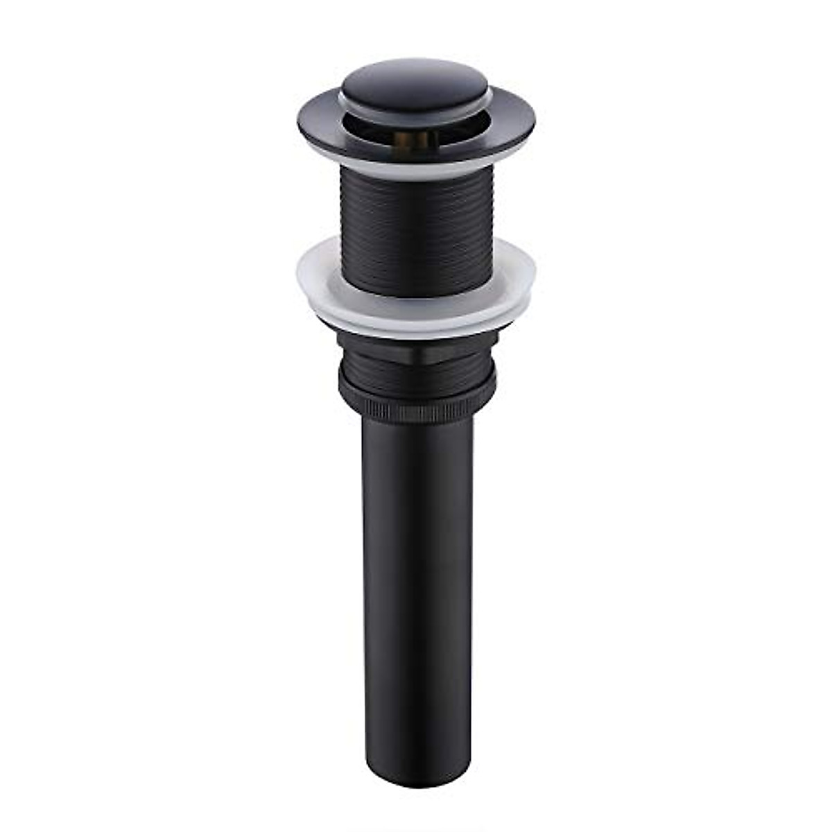 KES Bathroom Sink Drain without Overflow Pop Up Drain Assembly Vessel Sink Stopper Matt Black, S2007D-BK
