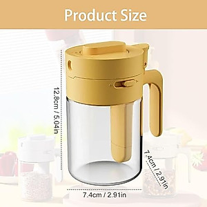 Manutox Multifunctional Seasoning Box, 2 in 1 Glass Spice Jars with Spoon, Multifunctional Kitchen Seasoning Box, Clear Glass Seasoning Jar with Lid and Spoon (Grey)