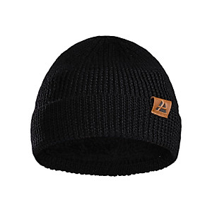 DANISH ENDURANCE Polar Fleece Merino Beanie Adult 1-Pack One Size Black 1-Pack
