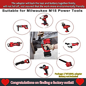 MAKBOS for Makita for Milwaukee Battery Adapter,MT18MIL Battery Adaptor Compatible for Makita 18V Lithium-ion Battery Convert to Milwauke M18 18V Battery,for Milwaukee 18V Cordless Power Tools