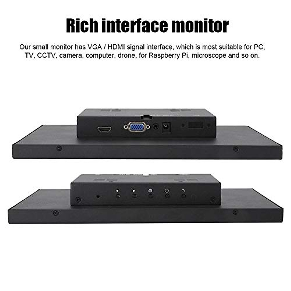 Pwshymi 11.6in 1920x1080 HD Resistance Touch Screen Metal Industrial Monitor G1116-R (2556 100-240V)(#1) Monitor Escritorios y periféricos