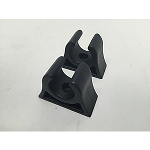 MARINE BOAT CANOE KAYAK PAIR of BLACK PP+TPR MOLDED PADDLE CLIP 3/4" DIAMETER