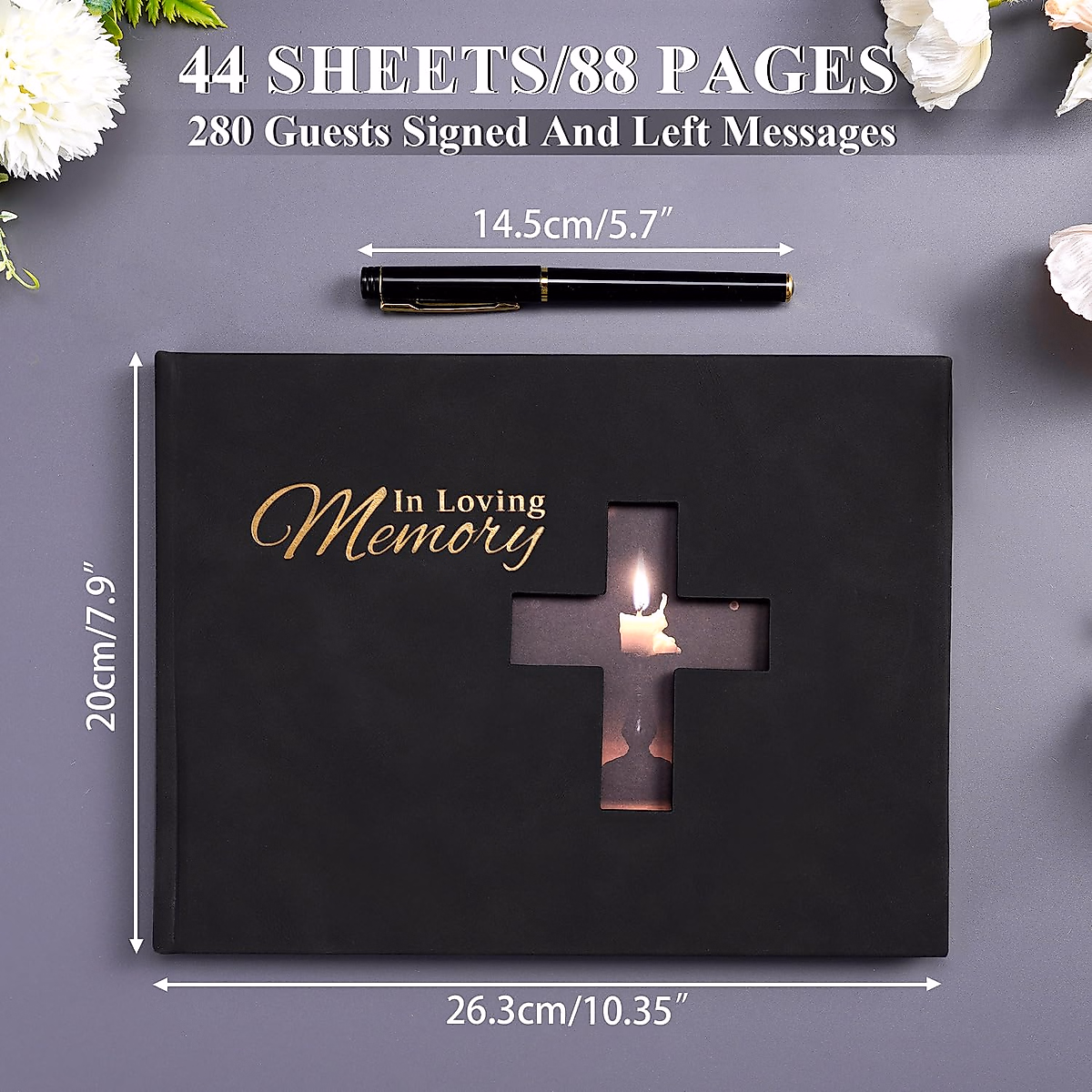 Funeral Guest Book For Memorial Service ,Funeral Sign In Book for guests,Hardcover Funeral Guest Books Celebration of Life,In Loving Memory Guest Sign In Book for Funeral,total 88 pages for 280 Guests