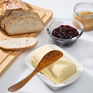 Thinslimer 6 Pack Wooden Cheese Butter Knife Spreaders with Wooden Handles for Spreading Sandwiches Cake Edge Spatula Cooking Baking Mixing Tool for Toast Bread Butter Sauce Jam